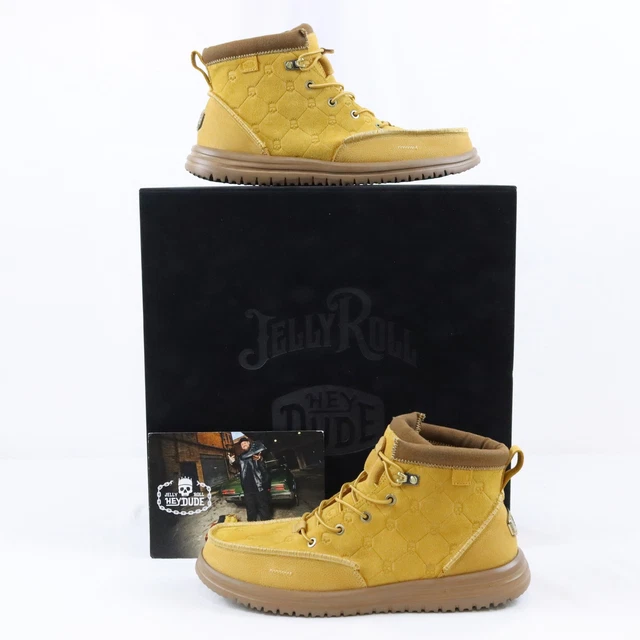 HEY DUDE JELLY Roll Bradley Leather Skull Boots in Tan/Brown Men's US 7 ...