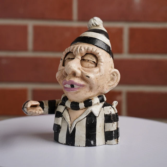 VINTAGE CAST IRON Bank Mechanical Jailbird Prisoner Convict Money Box ...
