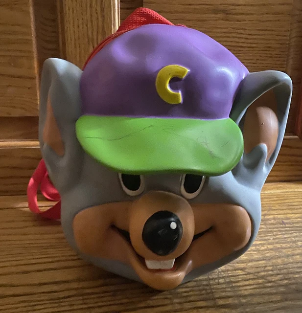 RARE VINTAGE 3D Rubber Chuck E Cheese Head Backpack Collectible £221.38 ...