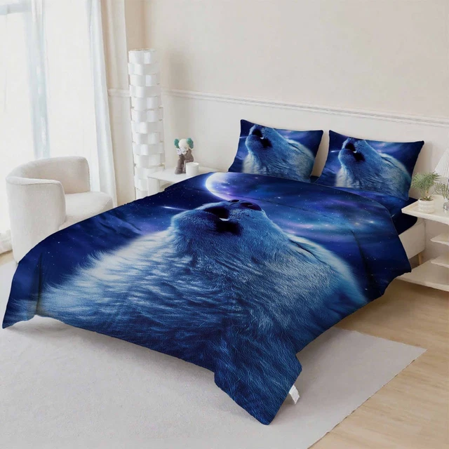 3D NIGHT WOLF Moon Quilt Cover Set Bedding Sets Pillowcases $99.99 ...