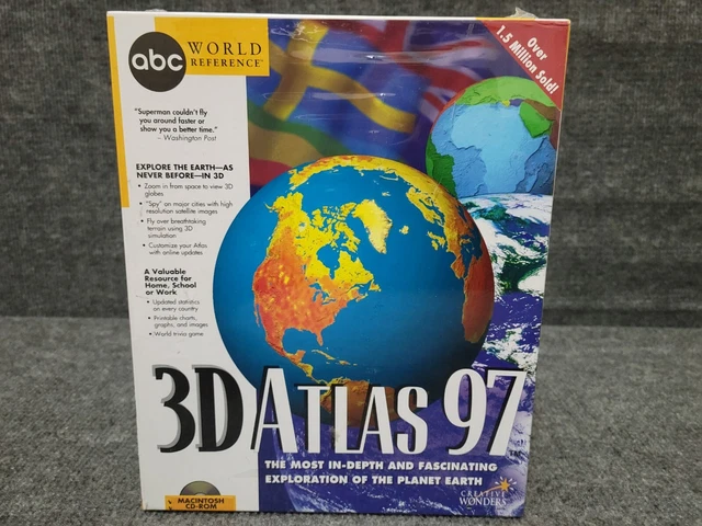 VINTAGE ABC WORLD Reference 3D ATLAS 97 CD-ROM $25.00 - PicClick