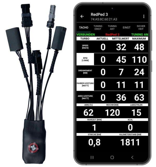 REDPED 3 FÜR Bosch Gen2-Gen4 E-Bike Tuning mit App Red Ped EUR 179,00 ...