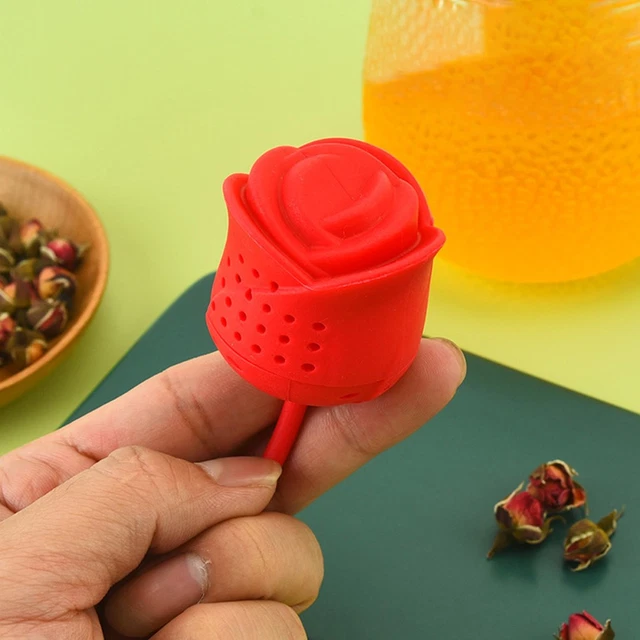 FLOWER TEA INFUSER Silicone Loose Leaf Tea Strainer Tea Brewing Kitchen ...