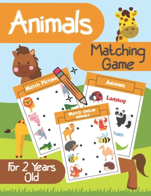 ANIMALS MATCHING GAME for 2 Years Old: Matching Games for Toddlers ...