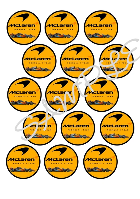 MCLAREN F1 FORMULA 1 A4 Edible Icing Sheet 15x cupcakes Toppers £5.50 ...