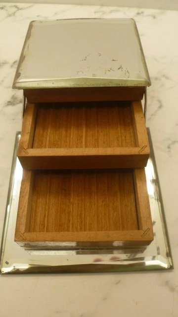 ANCIEN COFFRET, BOÎTE à cigarettes vintage 1950s, verre, fumeur tabac ...