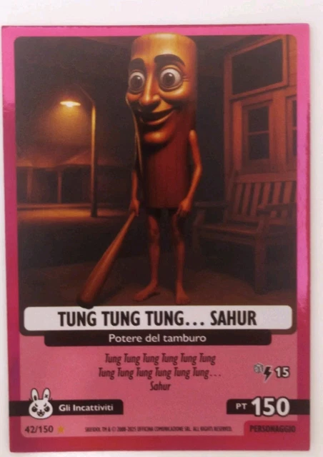 TUNG TUNG TUNG Sahur Italian Brainrot Trading Card Game Carta Rara Holo ...