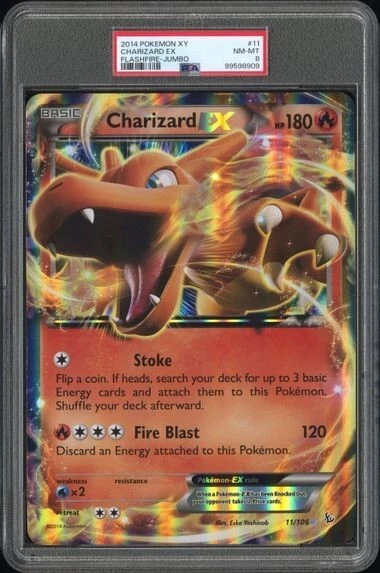 POKEMON GLURAK CHARIZARD EX 11/106 XY Flashfire Jumbo XXL Karte Englisch PSA 8 EUR 99,99 ...