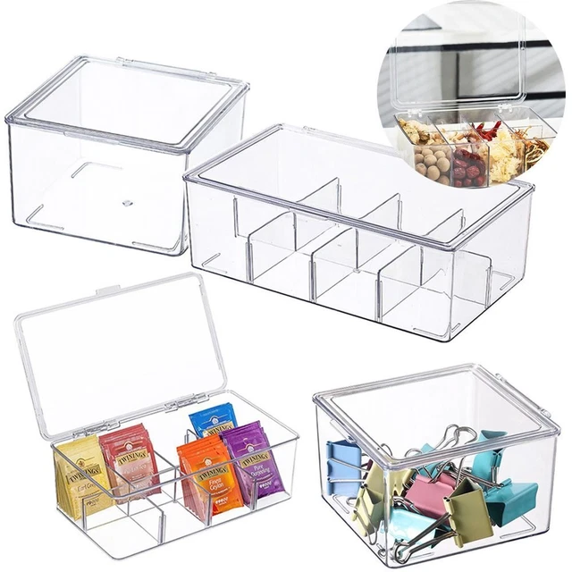 TRANSPARENT DISPOSABLE COFFEE Storage Divided Storage Bins Kitchen ...