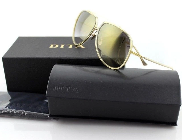 RARE NEW GENUINE DITA 18K Gold CONDOR-TWO 2 Titanium Aviator Sunglasses ...