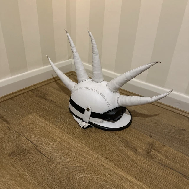 MOHAWK HORNED NOVELTY Helmet Hat Punk Skateboard Scooter Festival White ...