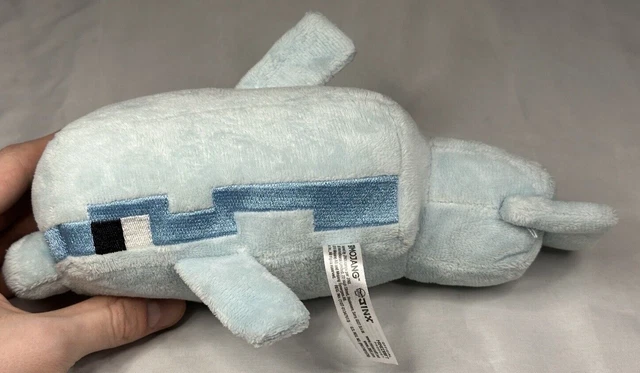 MINECRAFT MOJANG BLUE Dolphin 8.7 Inch Plush Toy Jinx Happy Explorer NO ...