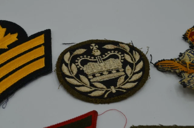 CANADIAN MILITARY ARMY RCAF Patch Lot Ardvaad Chevron Crown Wreath WW2 ...