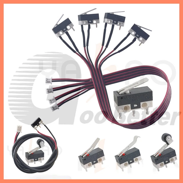 MINI MICRO LIMIT Switch With Cable Wire , Long Lever Snap Action Limit ...