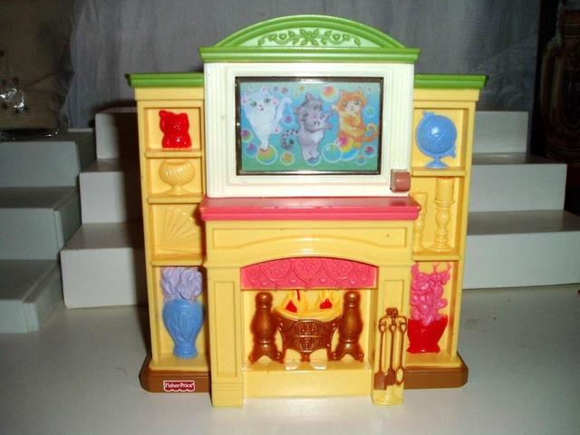 2005 FISHER PRICE, MATTEL FIREPLACE / HUTCH / TV SCREEN In working ...