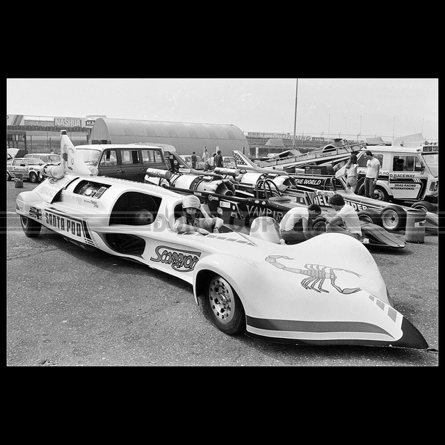 PHOTO A.020741 DRAGSTER SANTA POD SCORPION JET CAR ANDREW HURDLE 1983 ...