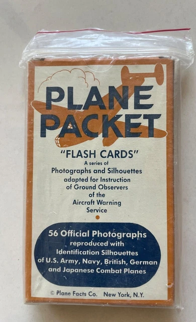 PLANE PACKET FLASH Cards 56 Wwii Us, Gb, German, Japanese Aircraft ...