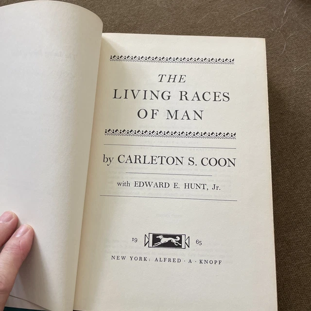THE LIVING RACES OF MAN par Carleton S. Coon 1ère édition RARE livre d ...