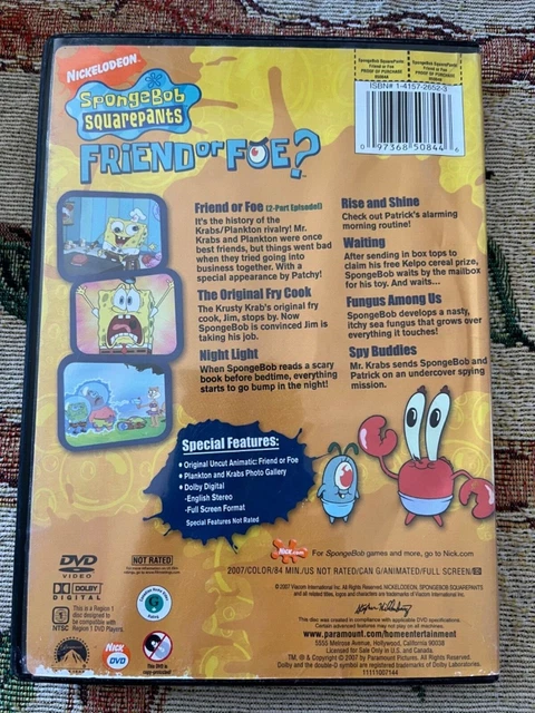 SPONGEBOB SQUAREPANTS FRIEND or Foe DVD $6.99 - PicClick CA