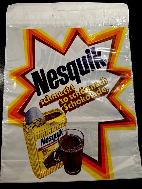 TRÈS RARE ANCIEN Grand sac plastique publicitaire Nesquik Nestle ...