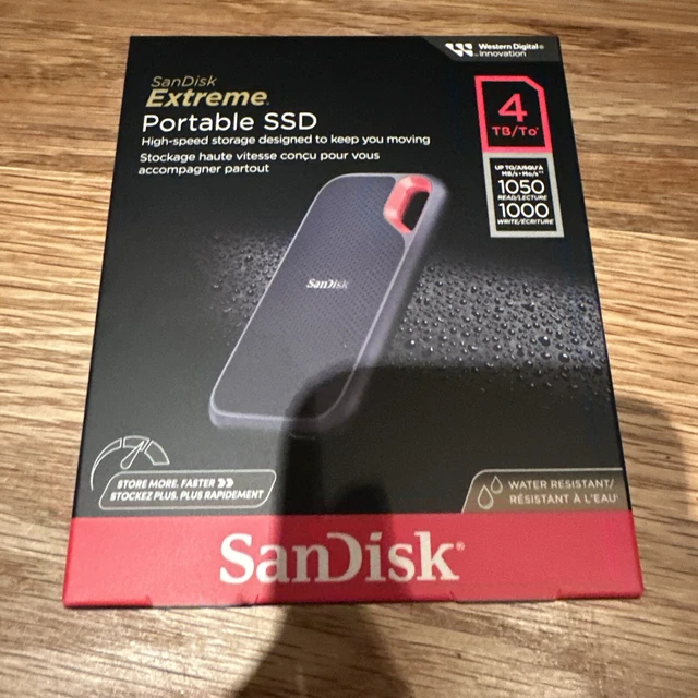 SANDISK EXTREME 4TB USB-C Portable External SSD (SDSSDE61-4T00-G25) £180.00 - PicClick UK