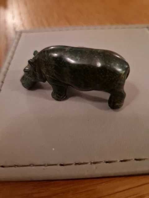 RARE AFRICAN ART Verdite Hippo In Green £35.00 - PicClick UK