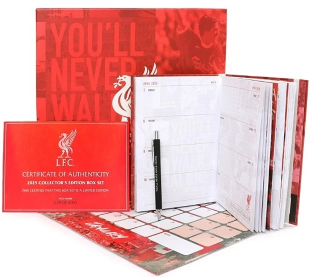 LIVERPOOL FC LIMITED Edition 2025 Calendar DIARY MUSICAL GIFT BOX BNIB ...