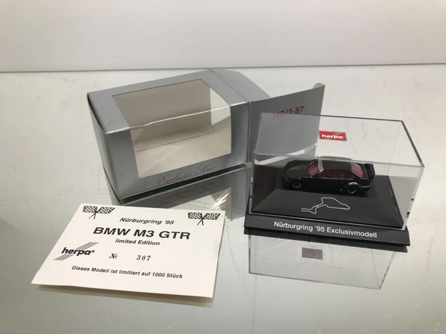HERPA 124 BMW E36 M3 Gtr Nurburgring 1995 -Black 1:87 H0- Good In Box - 320 EUR 56,00 - PicClick DE