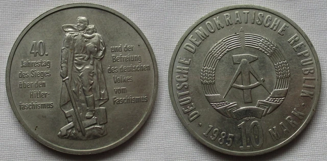 DDR GEDENK MÜNZE 10 Mark 40 Jahre Kriegsende 1985 vz (142574) EUR 5,99 ...