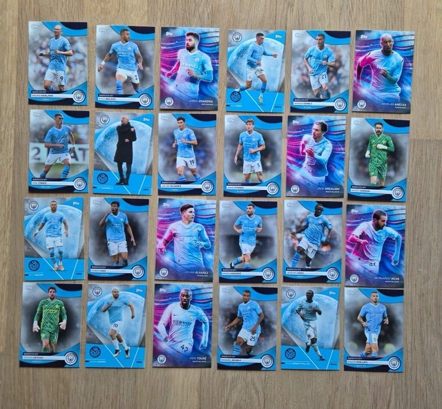 TOPPS MANCHESTER CITY Team Set 2023-24 - 24 different Cards Lot Mix EUR ...