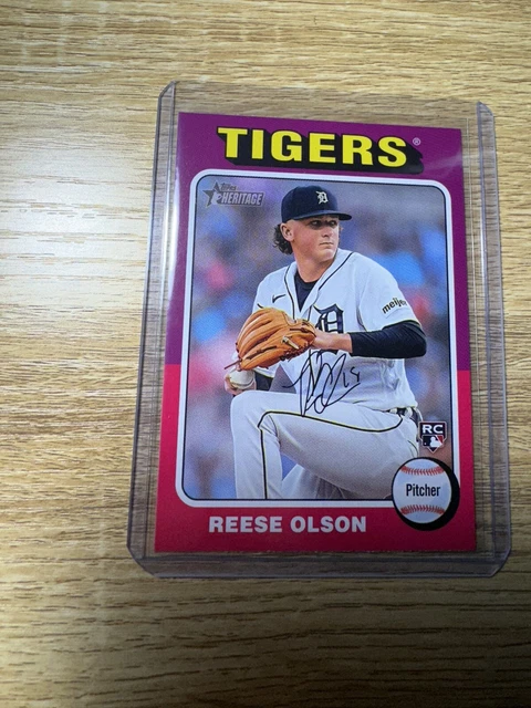 CARTE DE BASEBALL Reese Olson 2024 Topps Heritage 439 Detroit Tigers RC ...