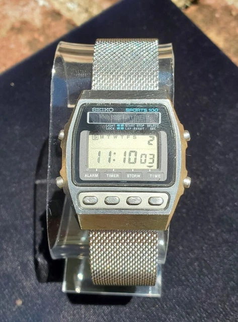 VTG 1980'S SEIKO Silver Wave A557-502A Sports 100 Men's DIGITAL Watch RETRO COOL £143.24 ...