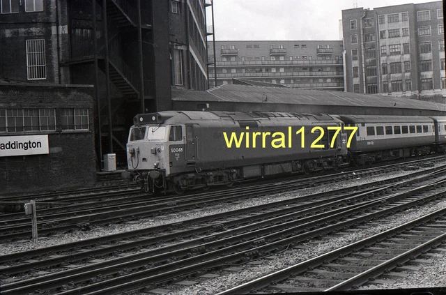 ORIGINAL RAILWAY PHOTOGRAPHIC negative Class 50 50048 at Paddington £3. ...