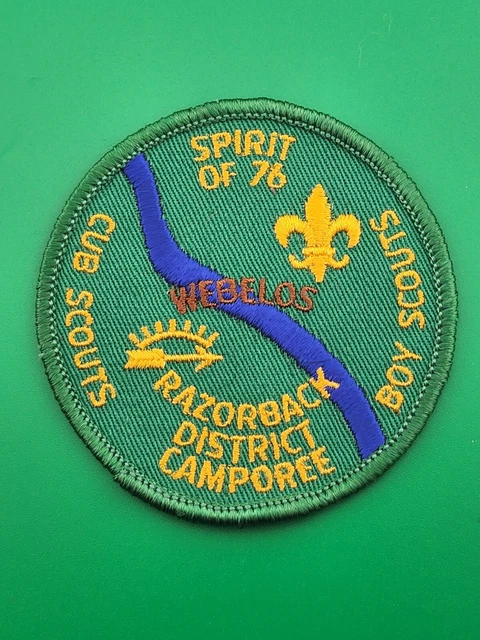 SPIRIT OF 76 Cub Scouts Webelos Razorback District Camporee Patch BSA ...