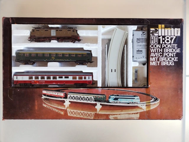 LIMA TRENO PASSEGGERI CON PONTE FERROVIARIO - E424.143 CON LUCI - Scala H0 1:87 EUR 90,00 ...