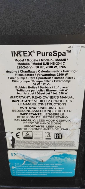 INTEX PURE SPA Pompe sjb hs 201c Jacuzzi Piscine Hydromassage EUR 70,00 - PicClick FR