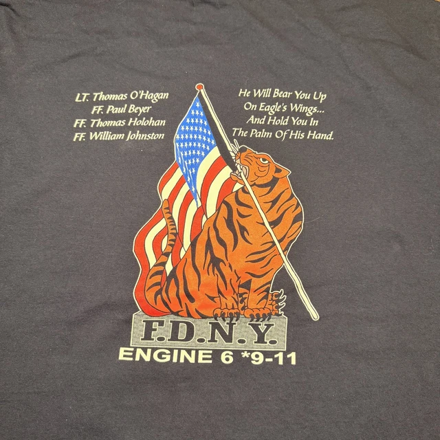 VINTAGE FDNY Engine #6 9-11 Memorial Double-sided Graphic T-shirt XL ...