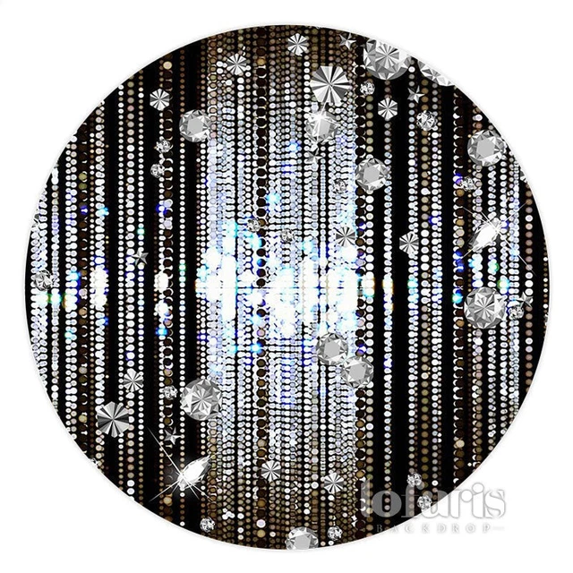LIGHTING SILVER LINES Black Round Birthday Backdrop $37.90 - PicClick AU