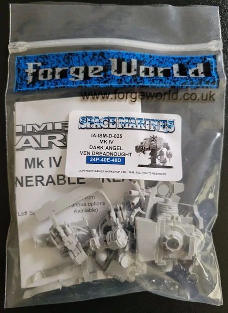 WARHAMMER 40K FORGE World Spacemarines Mk Iv Dark Angel Ven Dreadnought ...