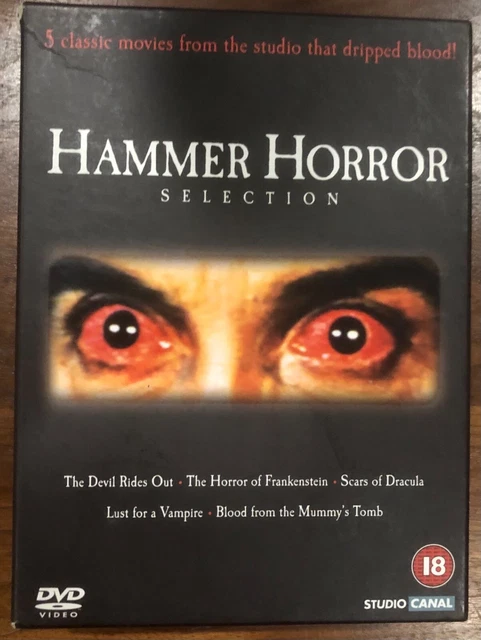 HAMMER HORROR 5 DVD selection box set cards Dracula Frankenstein ...