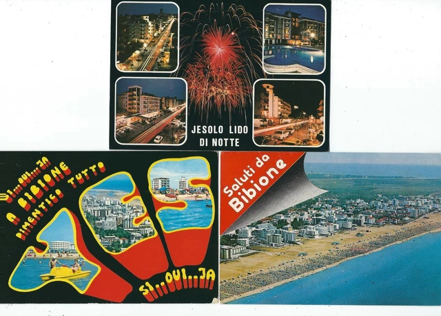 CARTOLINE VENEZIA SPIAGGE di BIBIONE JESOLO CAORLE Lotto di 20 PEZZI ...