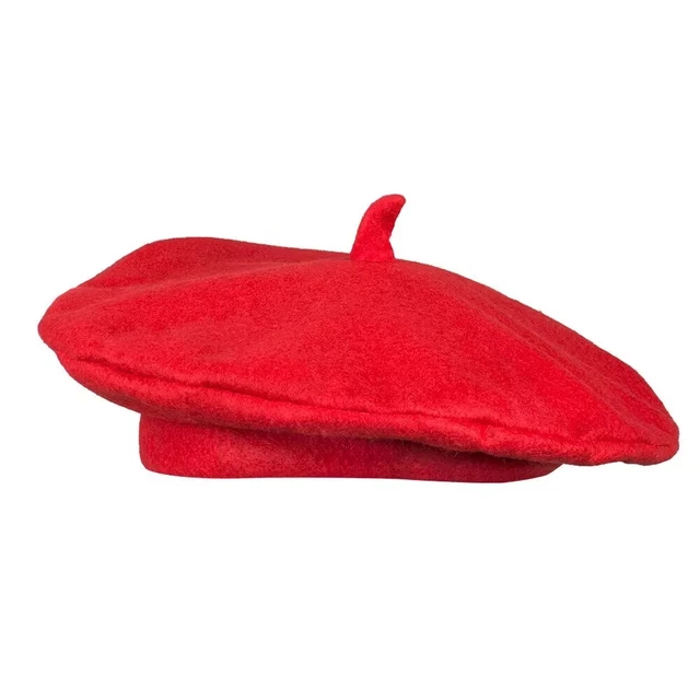 NEW UNISEX RED French Beret Hat Mime Cap Fancy Dress Costume Accessory ...