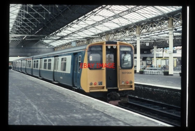 ORIGINAL 35MM SLIDE CLASS 507 UNIT 507004 AT SOUTHPRT RAILWAY STATION ...