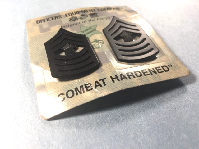 USMC - MASTER Gunnery Sergeant Rank Insignia (solid brass, clutch back ...