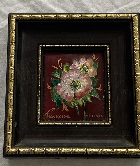 EMAUX LIMOGES ANCIEN TABLEAU signé FRANCOISE/6058M5 EUR 35,00 - PicClick FR