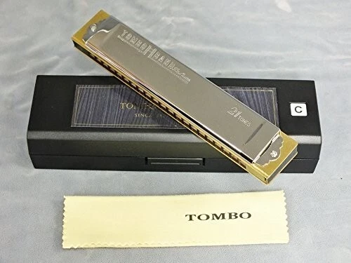 TOMBO NO.1521 DM Key TOMBO BAND DELUXE Tremolo Harmonica 21 holes New ...