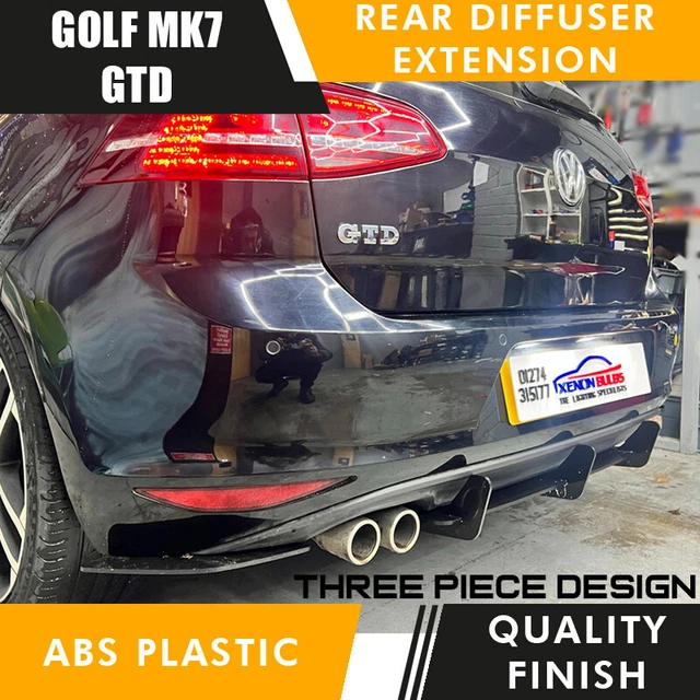 VW GOLF MK7 Gtd Rear Bumper Diffuser With Rear Side Splitters (2013 ...