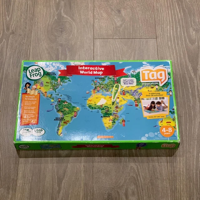 LEAPFROG TAG READING System Interactive World Map Very Good Condition ...