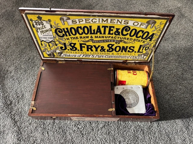 SAMPLE CHOCOLATE WOOD Box J.S Fry & Sons Ltd Collectible 1920s 200 ...