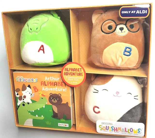 SQUISHMALLOWS ALPHABET ADVENTURE Set 3 Squishmallows 5" ABC Book ...